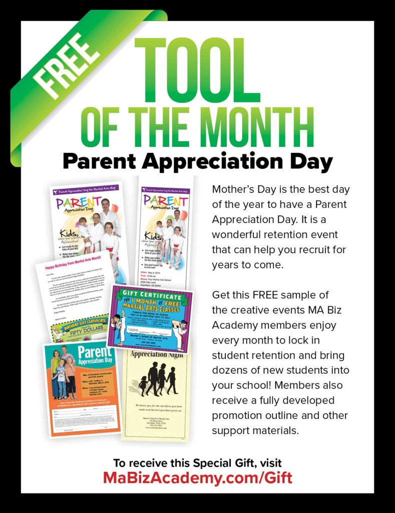 Free Tool of the Month: Parent Appreciation Day - Martial Arts World ...
